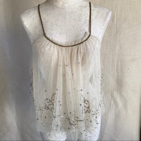 Free People | Tops | Free People Os Embellished Sheer Mesh Tutu Top ...